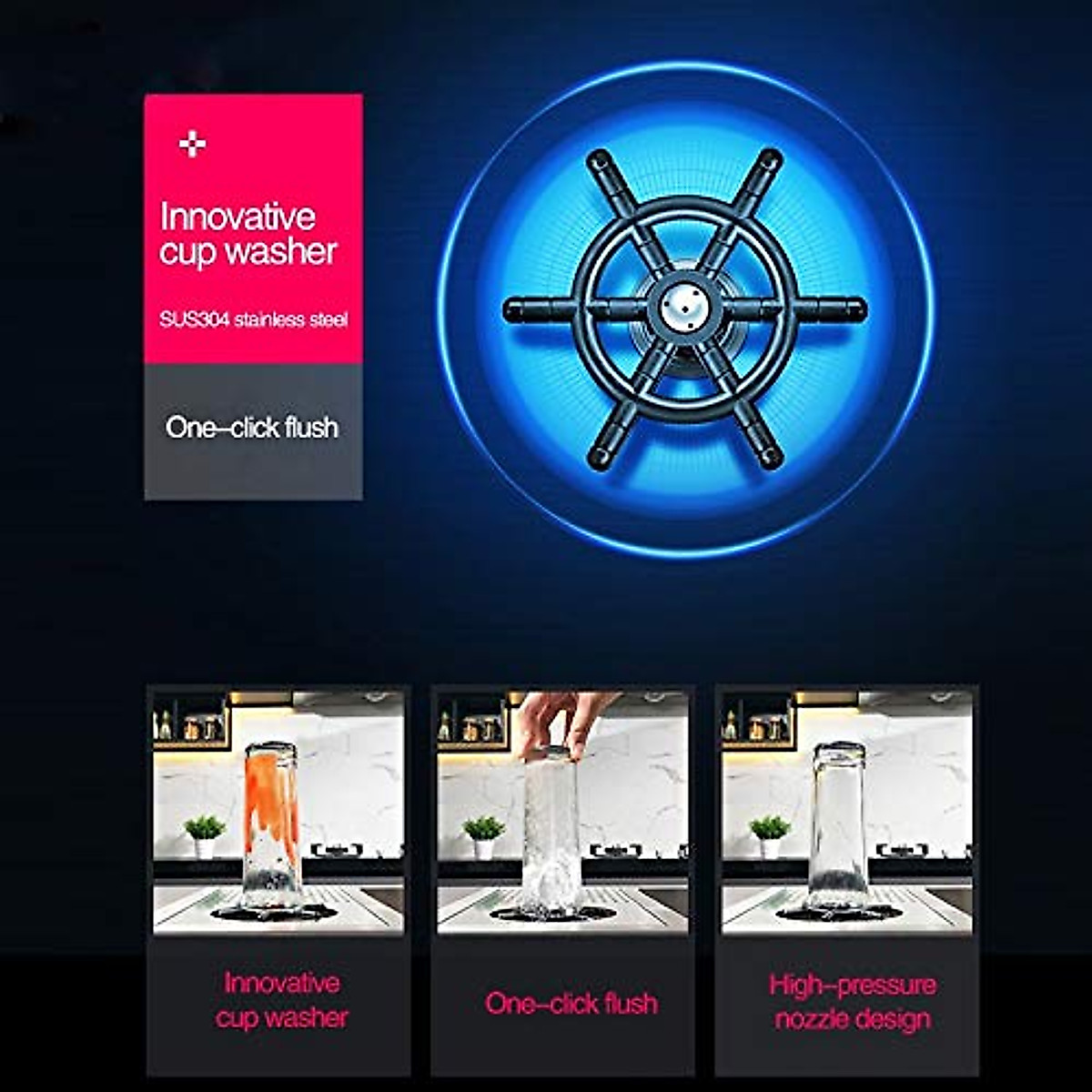 LMMDDP Handmade Brushed Sink 304 Stainless Steel 4mm Thickness High Pressure Cup Washer Bar Counter kitchen Sink ( Color : Set 4 )