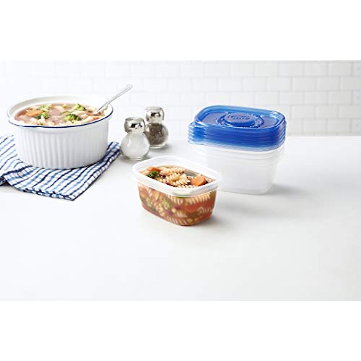 GladWare Soup & Salad Food Storage Containers for Everyday Use | Medium Rectangle Containers for Food Storage | Containers Hold up to 24 Oz(Pack of 5)