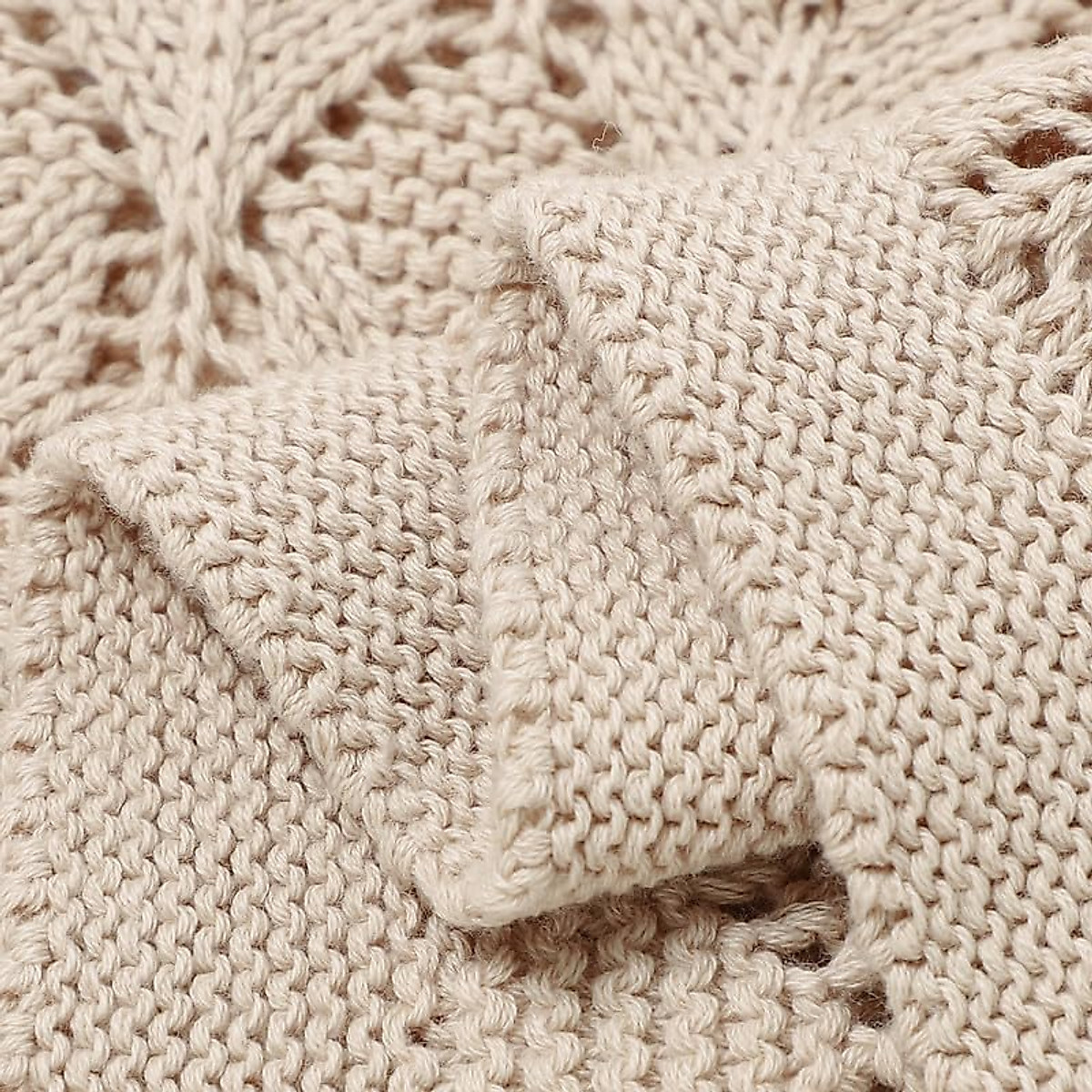 Wugugu Neutral Newborn Baby Blanket for Boys Girls Organic Cotton Swaddle Blankets Baby Essentials for Infant Toddler Crib Stroller Beige 30 x 40 Inches