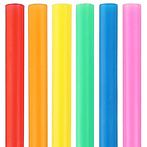 Tomnk 200 Pack Extra Wide Jumbo Smoothie Straws, 8.25 Inch Milkshake Boba Disposable Straws in Assorted Bright Colors