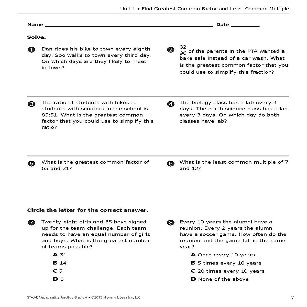 Staar Mathematics Practice Grade 6 II Teacher Resource