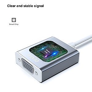 BENFEI USB C to VGA Adapter, Type-C(Thunderbolt 3/4) to VGA Adapter with iPhone 15 Pro/Max, MacBook Pro/Air 2023, iPad Pro, iMac, S23, XPS 17, Surface Book 3 and More[Aluminium Shell]