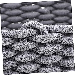 GLSTOY Book Storage Basket Organizers Baskets Sundries Storage Lightweight Basket Storage Bins for Shelves Bin Storage Rack Desktop Storage Basket Cotton Rope Basket Grey