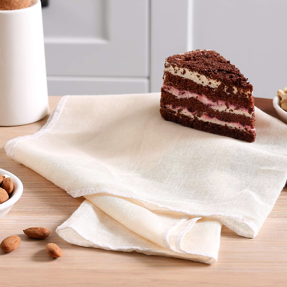 XelNaga 5 Pack Muslin Cloths Reusable for Straining, 100% Unbleached Pure Cotton Cheesecloth, Soft Square Cheese Clothes Weave Fabric Filter for Cooking, Baking (50 x 50 cm Food Strainer Cloth)