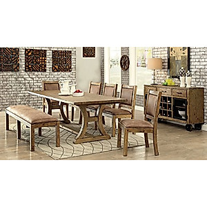 Furniture of America Burton Dining Chair, Rustic Pine
