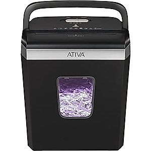 Ativa® 6-Sheet Cross-Cut Shredder, Black, A06CC19