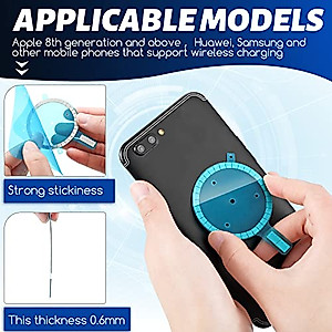 16 Pcs Magnetic Wireless Charger Car Universal Metal Rings Compatible with MagSafe Charger and 2 Pcs Wireless Charger Magnet Sticker Compatible with iPhone 13/12 Series