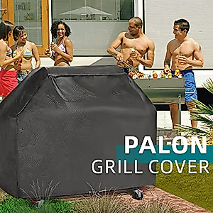 PALON Waterproof BBQ Grill Cover 72-Inch, Heavy Duty Outdoor Gas Grill Covers, with Drawstring Barbecue Covers for Weber Char-Broil Brinkmann Nexgrill and More, All Weather Barbecue Grills Protector