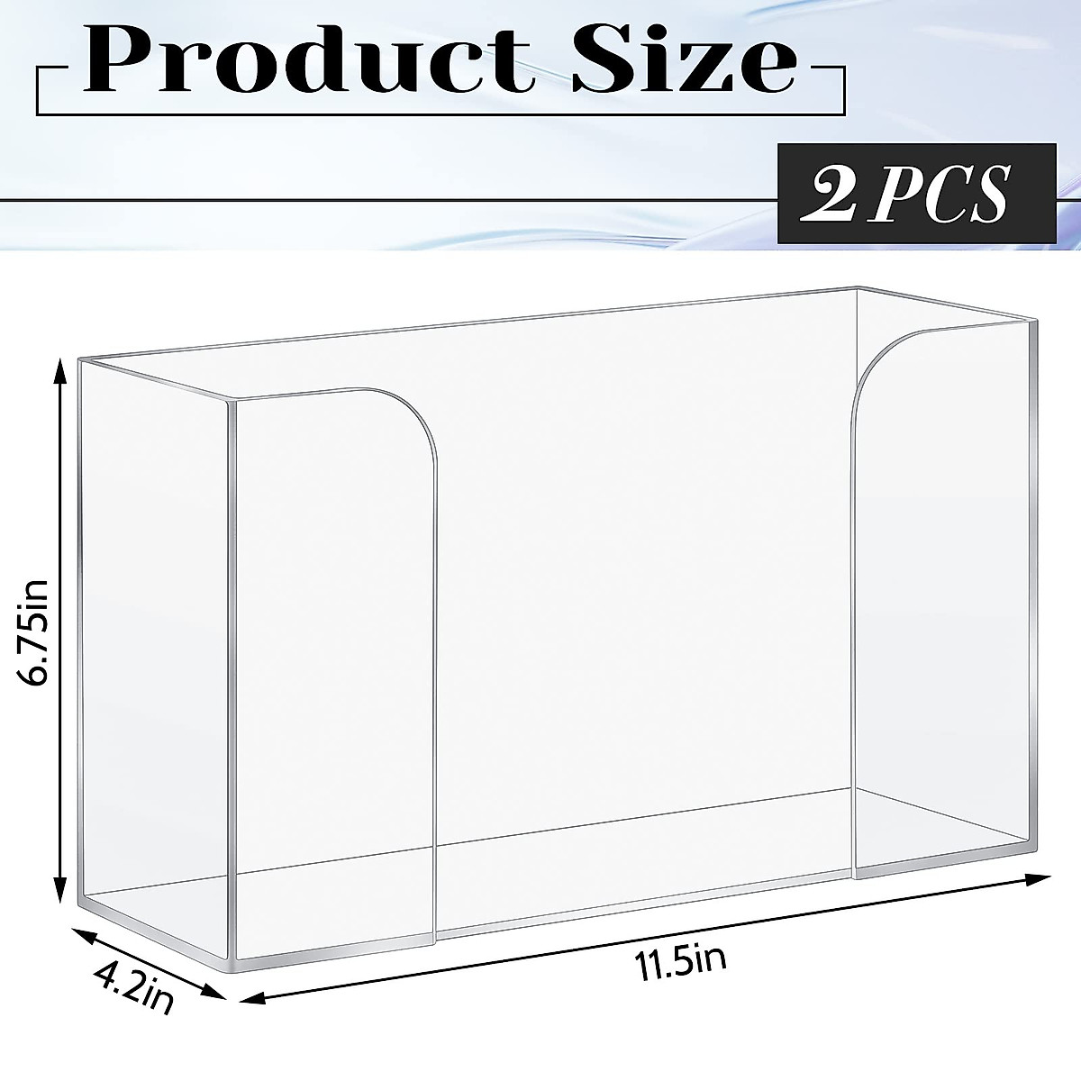 Pack of 2 Paper Towel Dispenser Countertop Acrylic Folded Paper Towel Holder, 11.4'' W x 4.2'' D x 6.7'' H, Clear Guest Napkin Dispenser for Z-fold C-fold Multi-fold Paper Towels(2 Pcs)