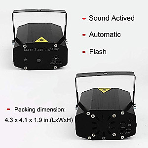 Party Lights,Disco DJ Lights Strobe Light Rave Stage Light Projector Effect Club Light Sound Activated with Remote Control for Parties Home Show Bar Club Birthday KTV DJ Pub Karaoke Christmas Holiday