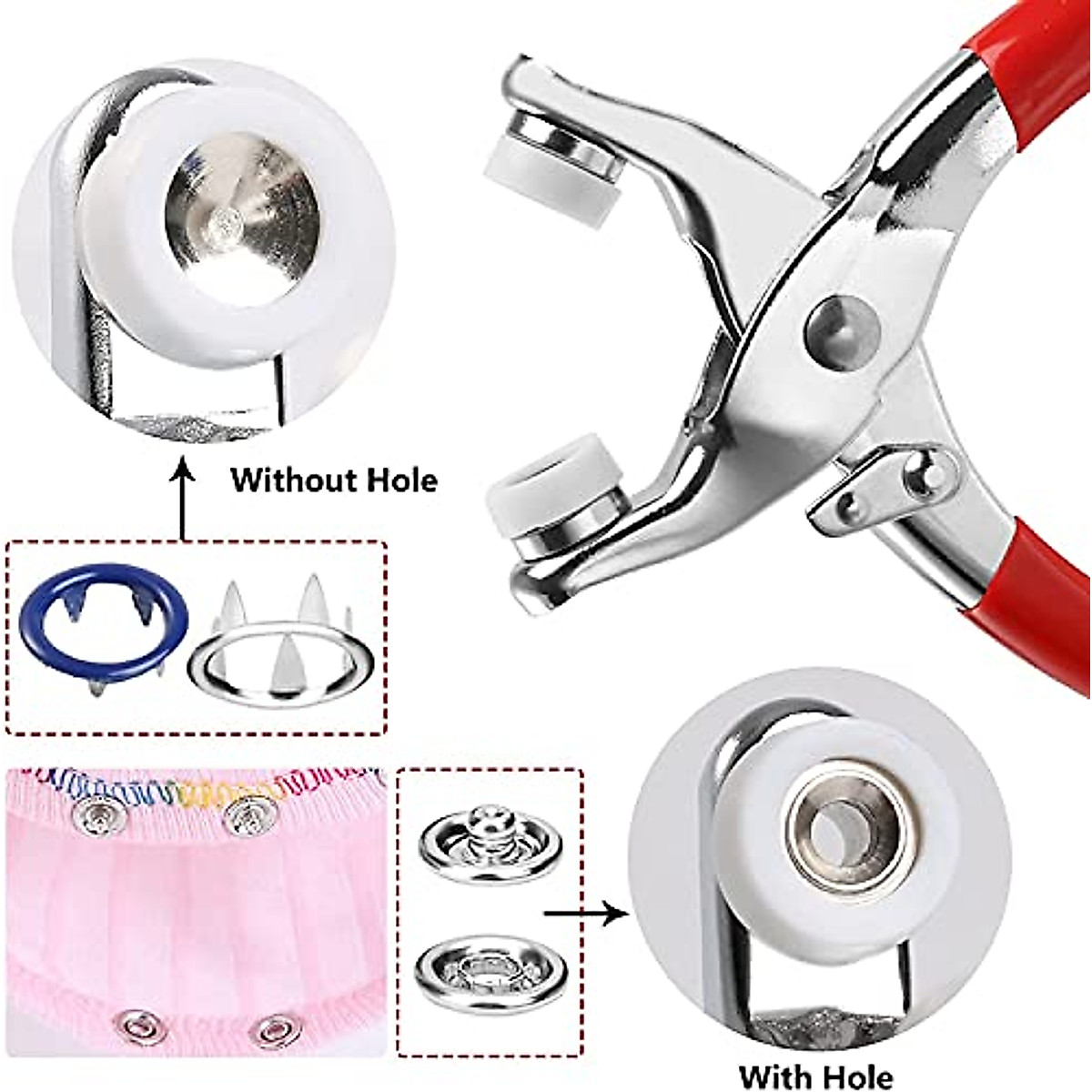 150 Sets Snap Button Snap Fastener kit Snaps 9.5mm Metal Snaps Buttons with Fastener Pliers Press Tool Kit Perfect for DIY Crafts Clothes Hats and Sewing(10 Colors)