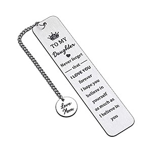 Daughter Inspirational Gifts Bookmark to Daughter Christmas Gift for Women Her 16th 18th 21st Birthday Gift for Teen Girls from Mom Stepmom to My Daughter I Love You Valentines Gift Graduation Gifts