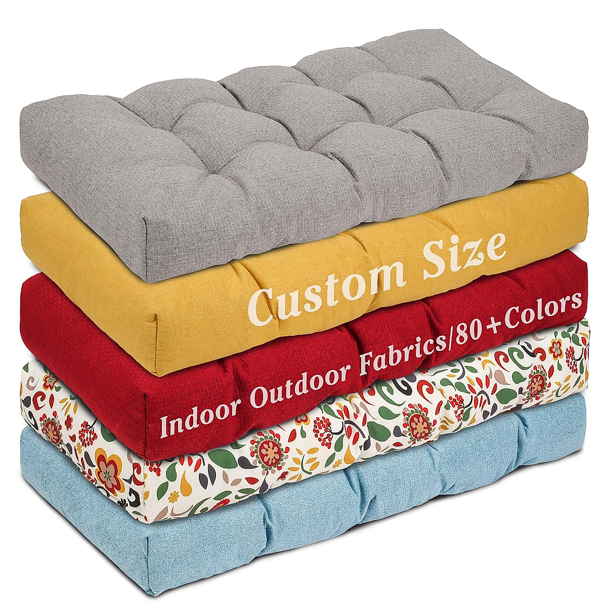 Custom Bench Cushions,4" Thick Non-Slip Tufted Bench Cushion for Indoor Furniture,Outdoor Swing seat Cushions,Memory Foam Bench Seat Cushions,Water Resistant,Piano Garden Patio Pads