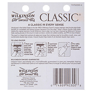 Wilkinson Sword Double Edge Razor Blade Refills for Men - 5 Count