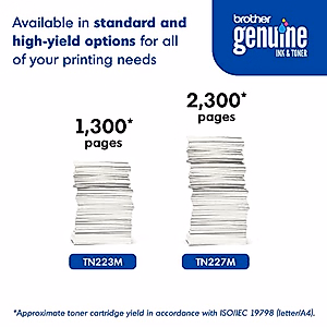 Brother Genuine TN223M, Standard Yield Toner Cartridge, Replacement Magenta Toner, Page Yield Up to 1,300 Pages, TN223, Amazon Dash Replenishment Cartridge