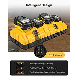 Lenoya DCB104 Replacement for Dewalt 12v 20v Max Multi Battery Charger Station DCB104