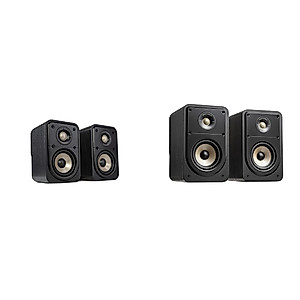 Polk Audio ES10 Surround Wall Mount Speakers, Black & Polk Audio ES15 Wall Mount Bookshelf Speaker, Black