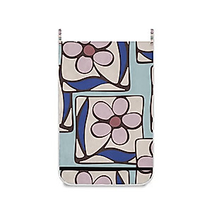 susiyo Multi-colored Abstract Flowers Hanging Laundry Hamper Bag with Free Adjustable Stainless Steel Hooks 2PCs PVC Sticky Hooks Foldable Dirty Clothes Storage Saving Space for Bathroom Bedroom Dorm