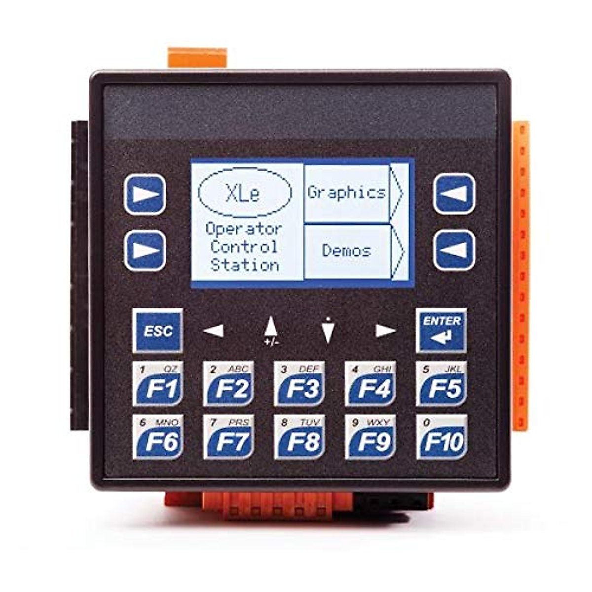 HORNER ELECTRIC HE-XE102 XLE SERIES, BACKLIT LCD, 6 RELAY OUTPUTS, 12 DIGITAL INPUTS COMPATIBLE WITH 12/24 VDC, 4 10-BIT ANALOG INPUTS SELECTABLE BETWEEN 0-1, ALL IN ONE CONTROLLER, UP TO 5 AMP CONTIN