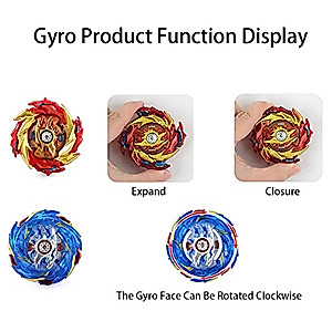 Hozuumo Bey Battling Top Burst Gyro Toy Set, with Gyro Launchers and Handle Combat Battling Game, Gift for Kids Children, B-174-01+B-174-02