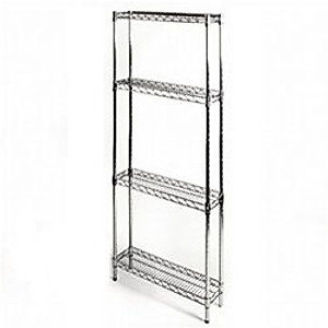 Shelving Inc. 8" d x 24" w x 54" h Chrome Wire Shelving with 4 Shelves