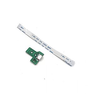 Replacement USB 12pin Charging Port Socket Triangle Board Charger PCB Board with 12pin Flex Ribbon Cable for PlayStation 4 JDS-030 PS4 Controller