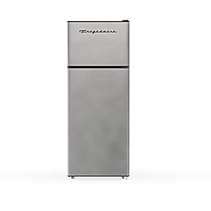 Frigidaire EFR749AMZ, 2 Door Apartment Size Refrigerator with Freezer, 7.5 cu ft, Retro, Silver, Platinum