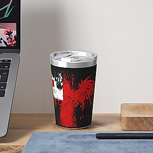 12oz Tumbler Tonga Tongan Flag Stainless Steel Cup With Straw And Lid Spill Proof Bulk Double Wall Vacuum Reusable Water Tumblers For Cold Hot Drink