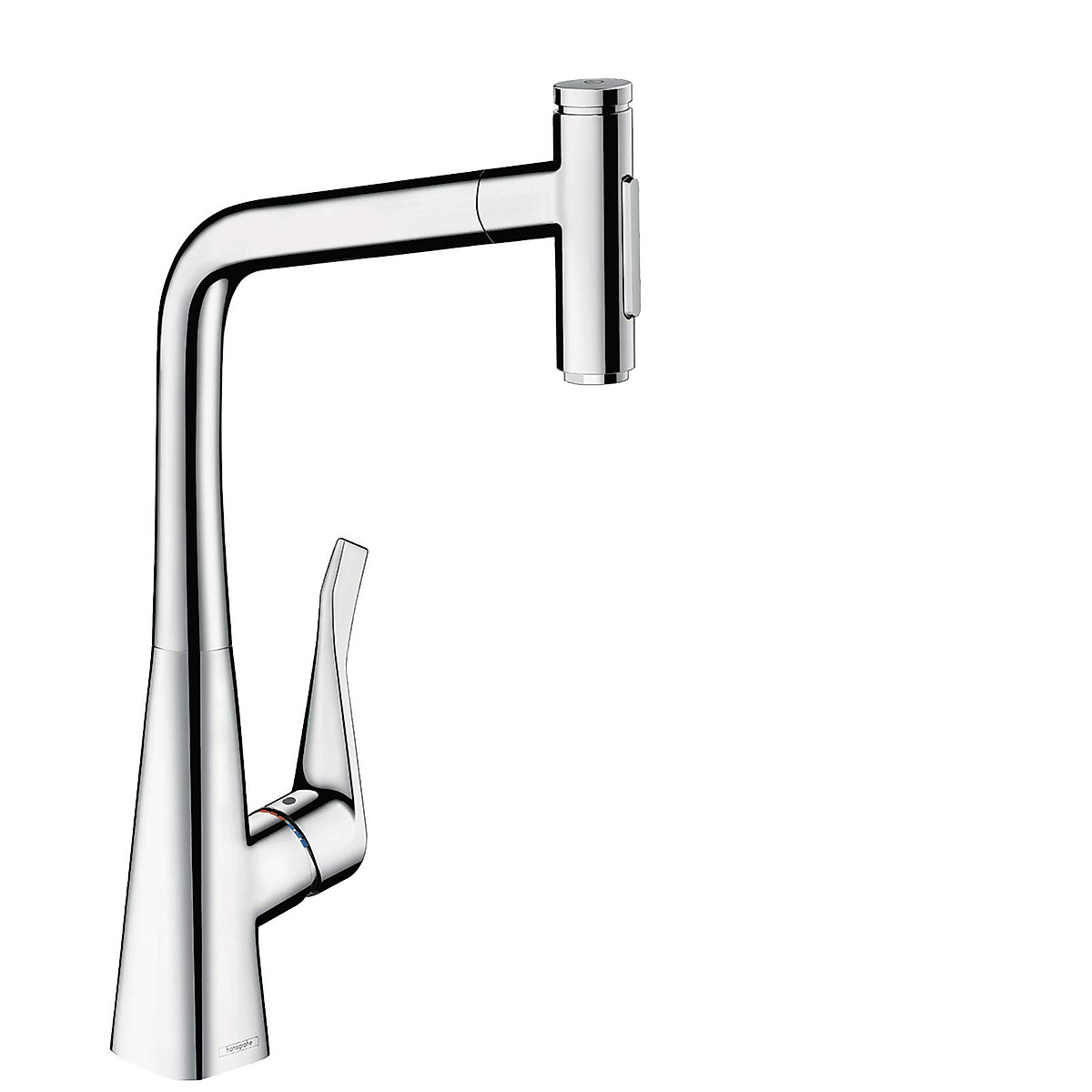 hansgrohe Metris Select Chrome Single-Handle Kitchen Faucet, Kitchen Faucets with Pull Out Sprayer, Faucet for Kitchen Sink, Chrome 73820001