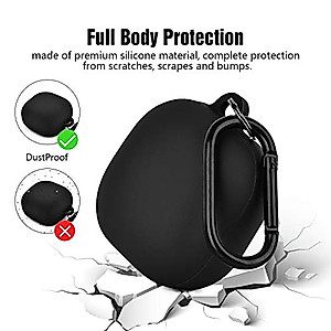 AIRSPO Silicone Case Compatible with Samsung Galaxy Buds 2 Pro/Galaxy Buds 2/ Galaxy Buds Pro/Galaxy Buds Live Case (Black)