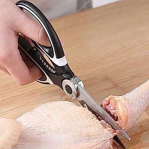 zhuolaiyan Kitchen Shears for Cutting Meat, Stainless Steel,Multipurpose Kitchen Scissors for Meat, Chicken, Fish, Vegetables, Herbs – Bottle Opener, nuts, etc.