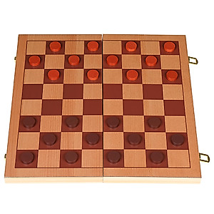 Sterling Games Chess, Checkers, Backgammon Game 3 in 1 Combo Set | 15 inch Wooden Folding Chess Board Game Set for Kids and Adults