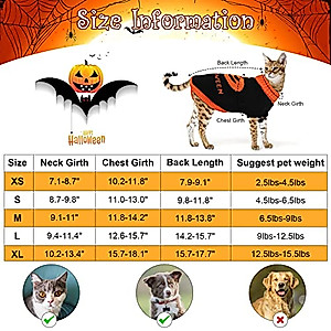 HUMLANJ 2 Packs Halloween Cat Sweater Turtleneck Knitted Pumpkin Sweaters for Cats Only Kitten Kitty Skull Sweater Warm Winter Knit Pullover Knitwear Puppy Small Dogs