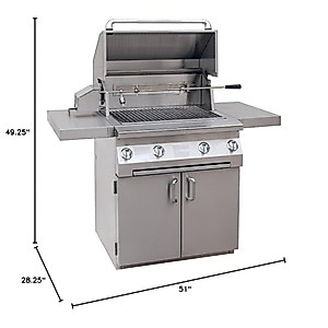 Solaire 30-Inch Infrared Propane Cart Grill with Rotisserie Kit, Stainless Steel