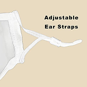 HOMA 3-ply Reusable Cloth Face Mask, Black / White Unisex Washable Breathable Cotton Masks with Filter Pocket - Made in USA (White)