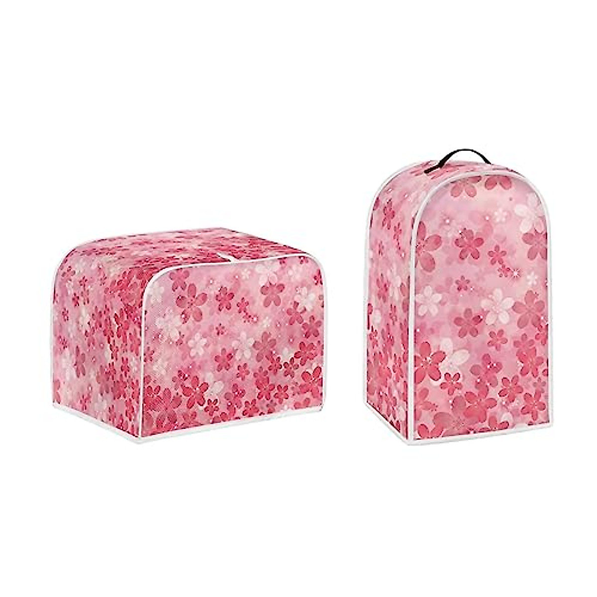 Suobstales Cherry Blossom Print Toaster Cover & Blender Cover with Top Handle, Washable Bread Oven Dustproof Covers Kitchen Appliance Covers Stand Mixer Case Coffee Maker Juice Cover, S