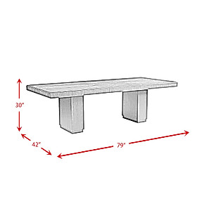 Picket House Furnishings Holden 42" x 79" Transitional Rectangle Wood Standard Height Dining Table, Thick Table Top, Thick Legs, Assembly Required, in Black Finish