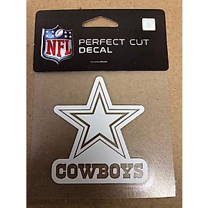 Wincraft NFL Dallas Cowboys 4x4 Perfect Cut White Decal, One Size, Team Color
