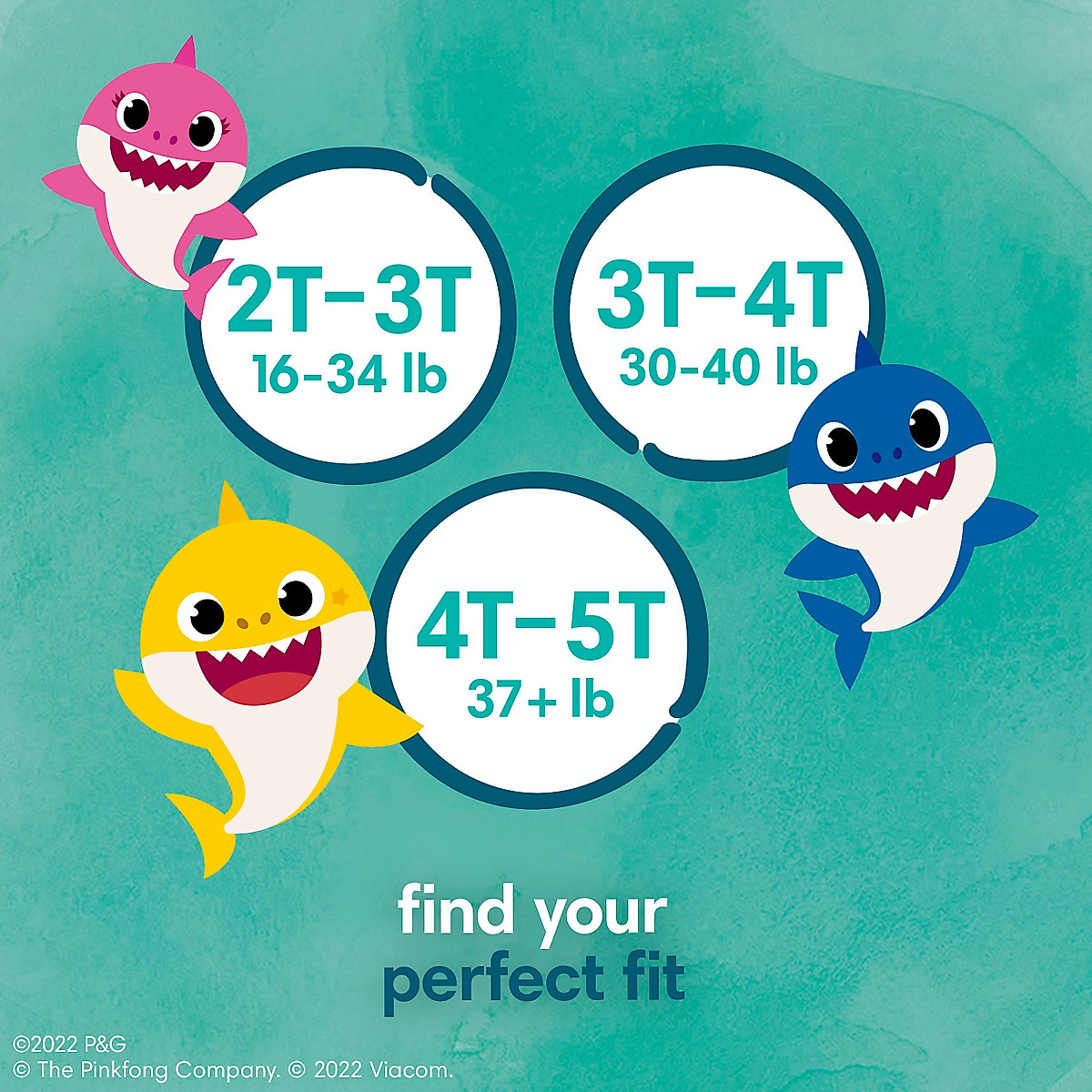 Pampers Pure Protection Training Pants Baby Shark - Size 3T-4T, 92 Count, Premium Hypoallergenic Training Underwear