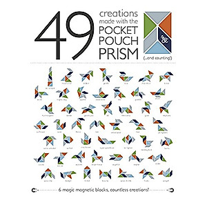 6 Piece Tegu Pocket Pouch Prism Magnetic Wooden Block Set, Sunset