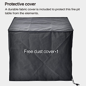 XIZZI 30 Inch Gas Fire Pit Table,50,000 BTU Stainless Steel Fire Table with Lid and Volcanic Rock, All Weather Wicker Outdoor Square Propane Fire Pits for Outside,30 * 30 * 25 Inches Grey Wicker