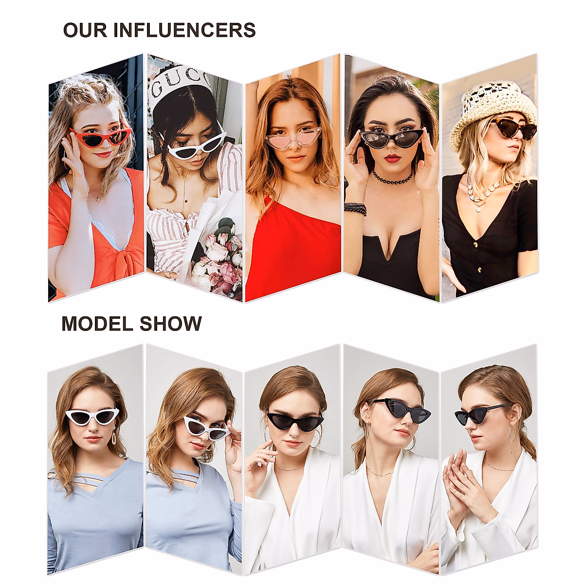 SOJOS Retro Vintage Narrow Cat Eye Sunglasses for Women Clout Goggles Plastic Frame SJ2044 with Tortoise Frame/Brown Lens