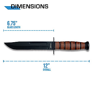 MTECH USA M-tech USA Leather Ribbed Stainless Steel Survival Knife , Brown , Small