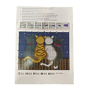 MeetBSelf Latch Hook Rug Kits Crocheting Carpet Rug Cats Acrylic Yarn Pre-Printed Canvas Cushion Mat Crochet Tapestry Sofa Decor