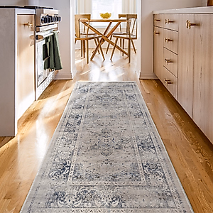 RUGGABLE – Sarrah Blue Quartz – Machine Washable Runner Rug – Pet & Child Friendly – Stain & Water Resistant – Non-Slip – 2.5'x7'