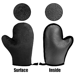 Self Tanning Mitt Tan Mitt Tanning Mitt Applicator with Thumb and Face Applicator Mitt Washable Reusable Sunless Tanner Mitt Tools Set for Mousse, Lotion, Spray and Oil（Black）