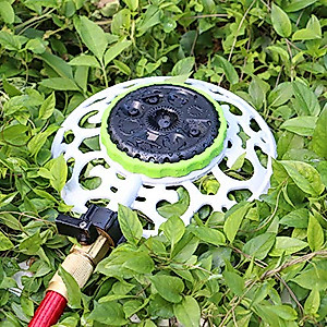 STYDDI Turret Pattern Sprinkler, 8-Pattern Stationary Water Sprinkler on Metal Decorative Base for Watering Small and Large Yards, Lawns, Garden or Odd Shaped Areas