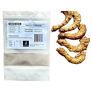 100% Dry Chicken Necks Dog Treats, Grain Free, Single Ingredient, Healthy, NaturalTreats for Dogs, Training Treats for Dogs, resealable Pouch (100% Dry Chicken Necks 8oz)