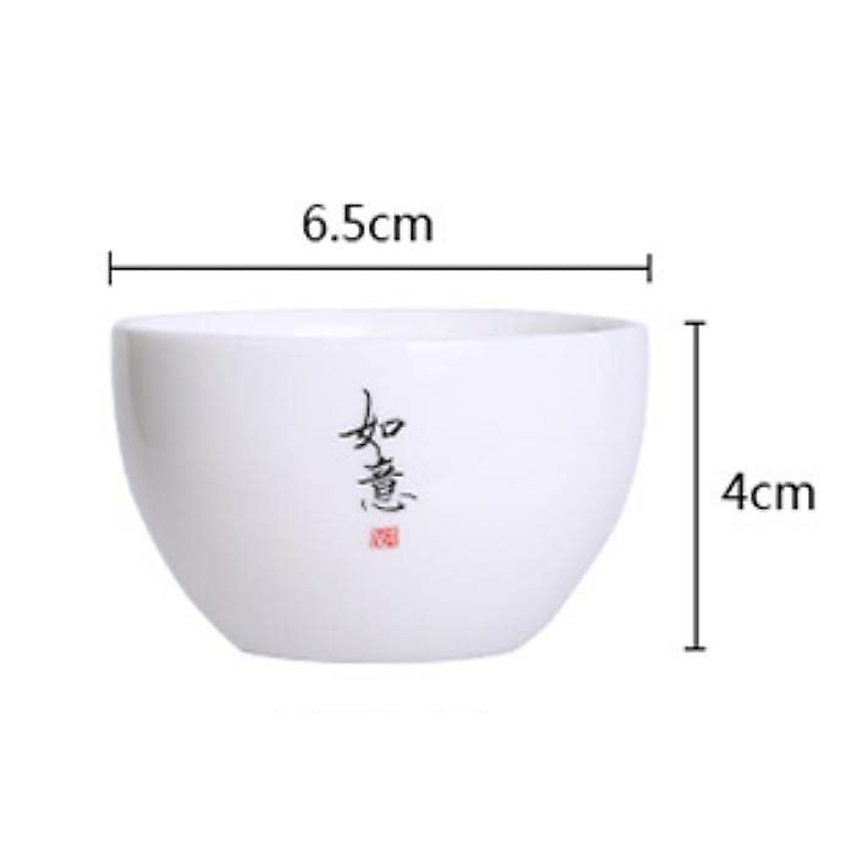 JinRu BaoHua China Pin tea cups, kung fu tea cups, tea cups set of 5, green tea, oolong tea, pu-erh tea China style tea cups (Large)