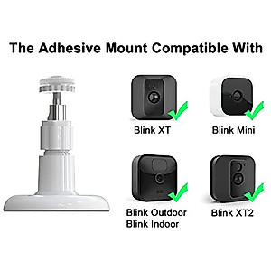 2 Pack Adhesive Wall Mount for Blink Mini Camera Bracket,screwless Camera Mount Stand for Blink Mini Indoor, Also Fit for All New Blink Outdoor/Blink XT2 Outdoor/Indoor Home Security Camera System